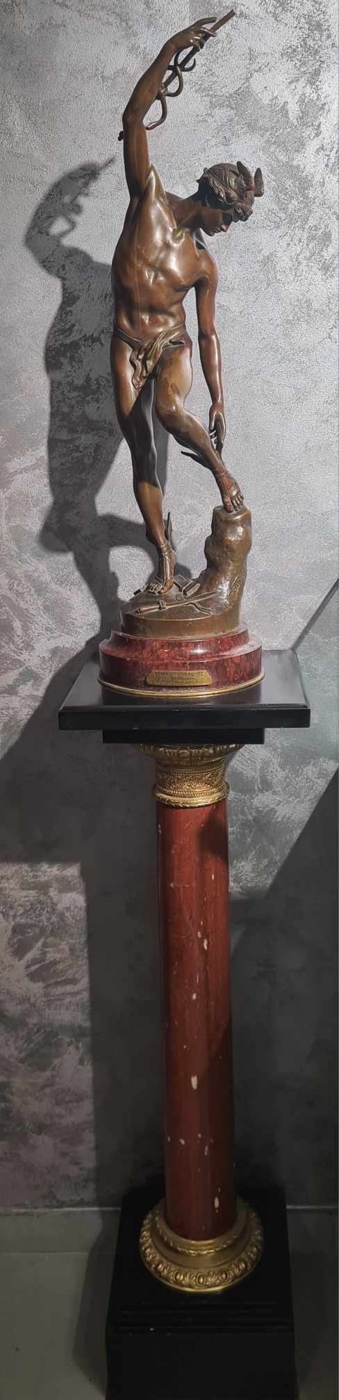 Sculptura din bronz patinat, ''Depart de Mercure'', Piedestal Napoleon ...